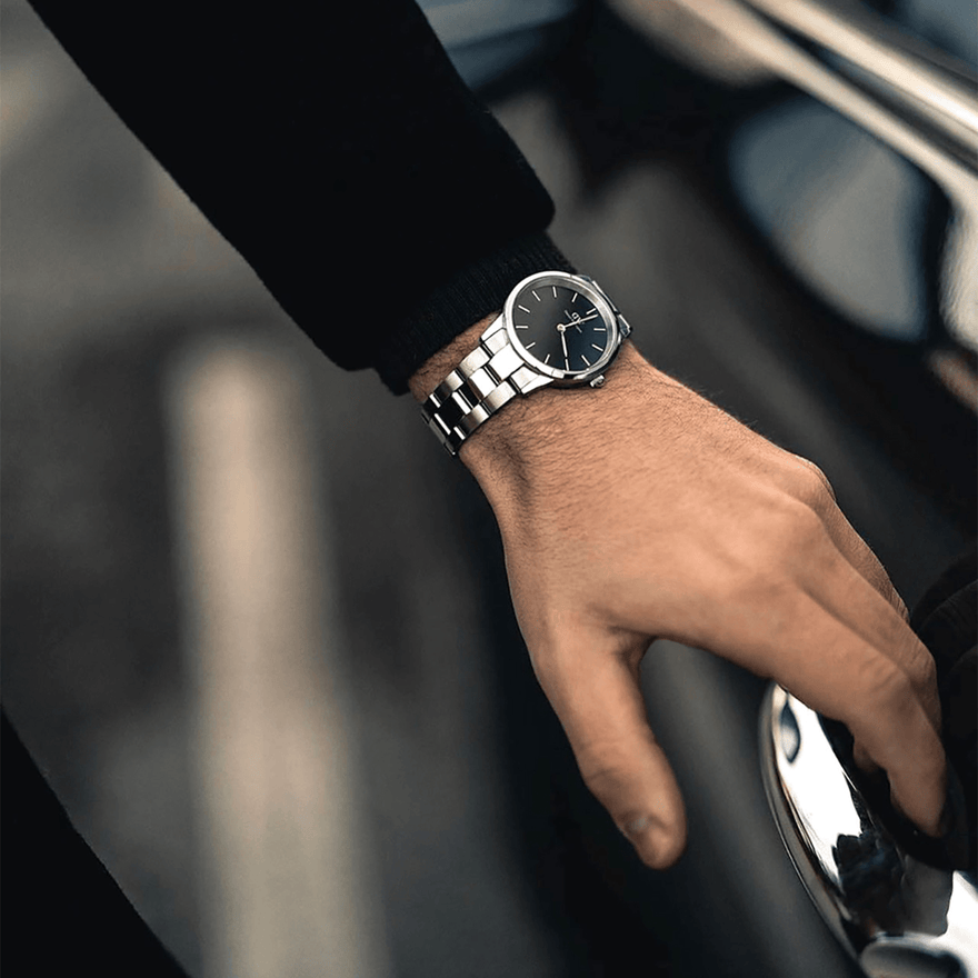 Iconic Link - Silver watch with Black dial 36mm | DW