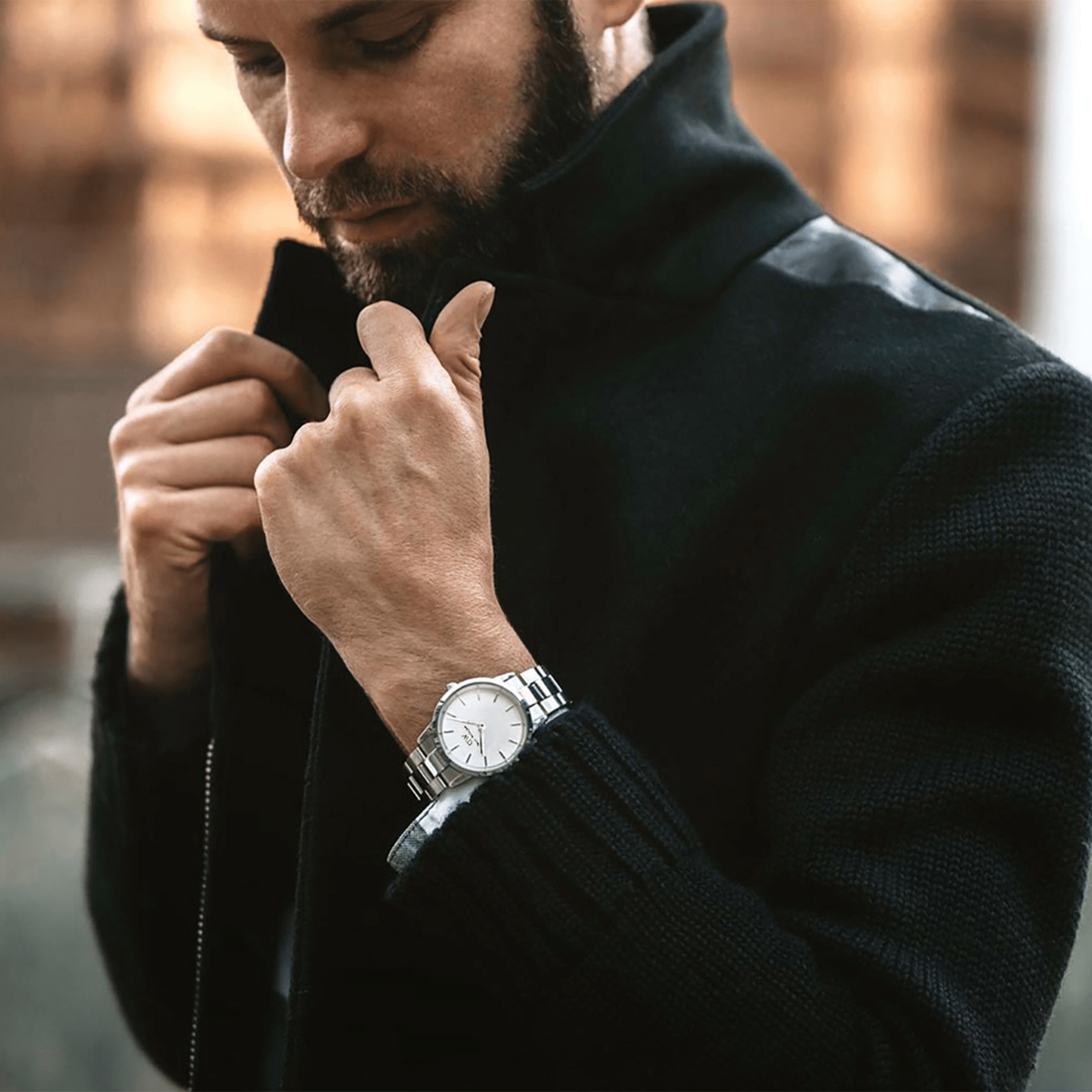 Iconic Link - Silver watch with White dial 36mm | DW