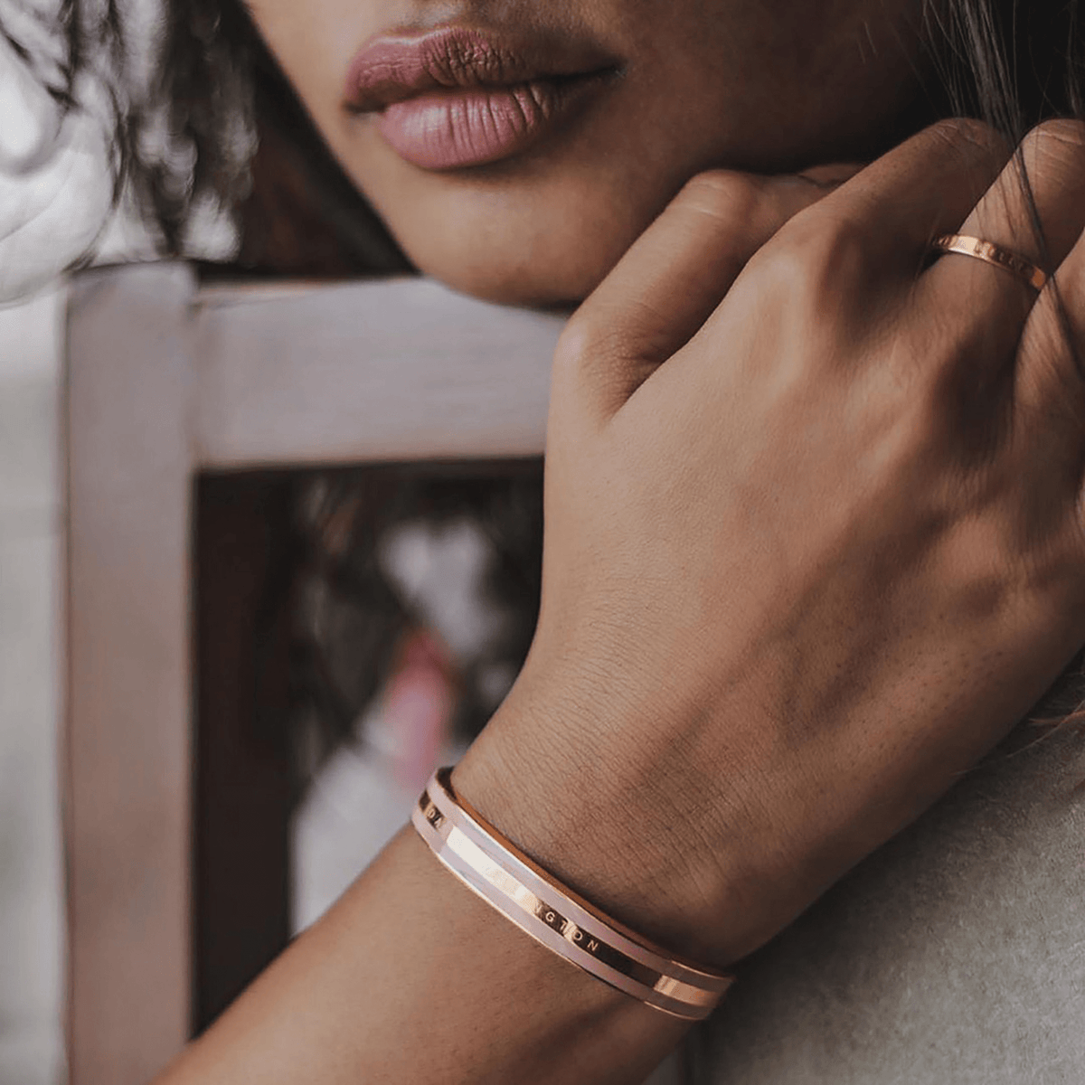 Jewellery - Emalie bracelet - rose gold & pink - Size M | DW