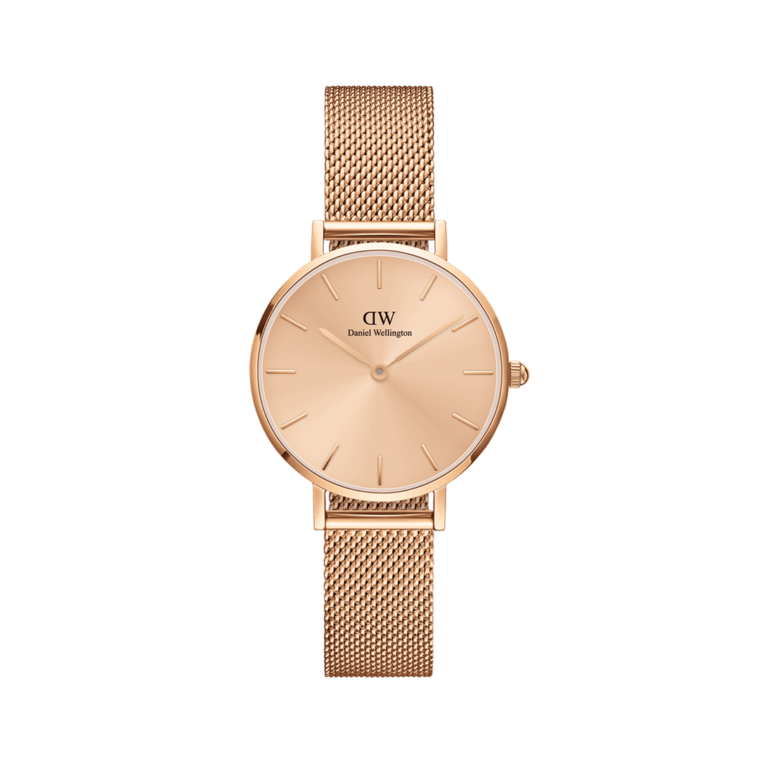 Petite Unitone - Rose gold watch with mesh strap 28mm | DW
