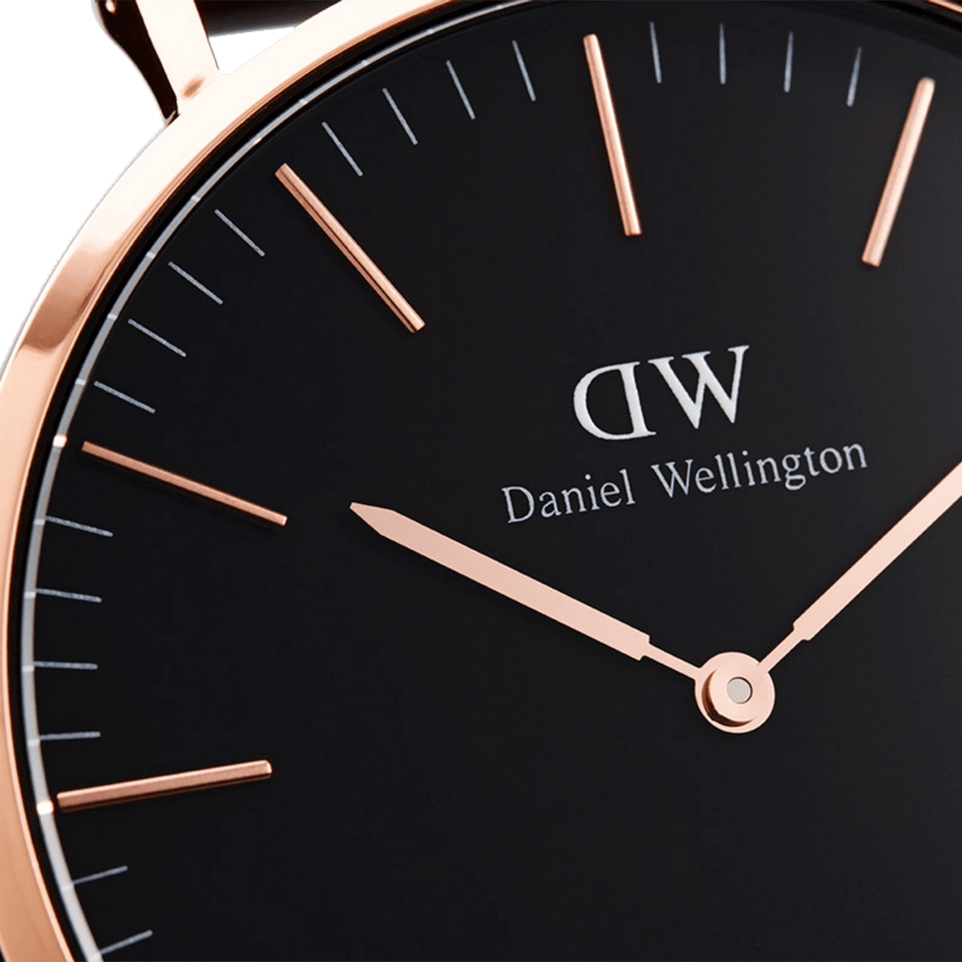 Sheffield - Black men's watch with leather strap 40mm | DW