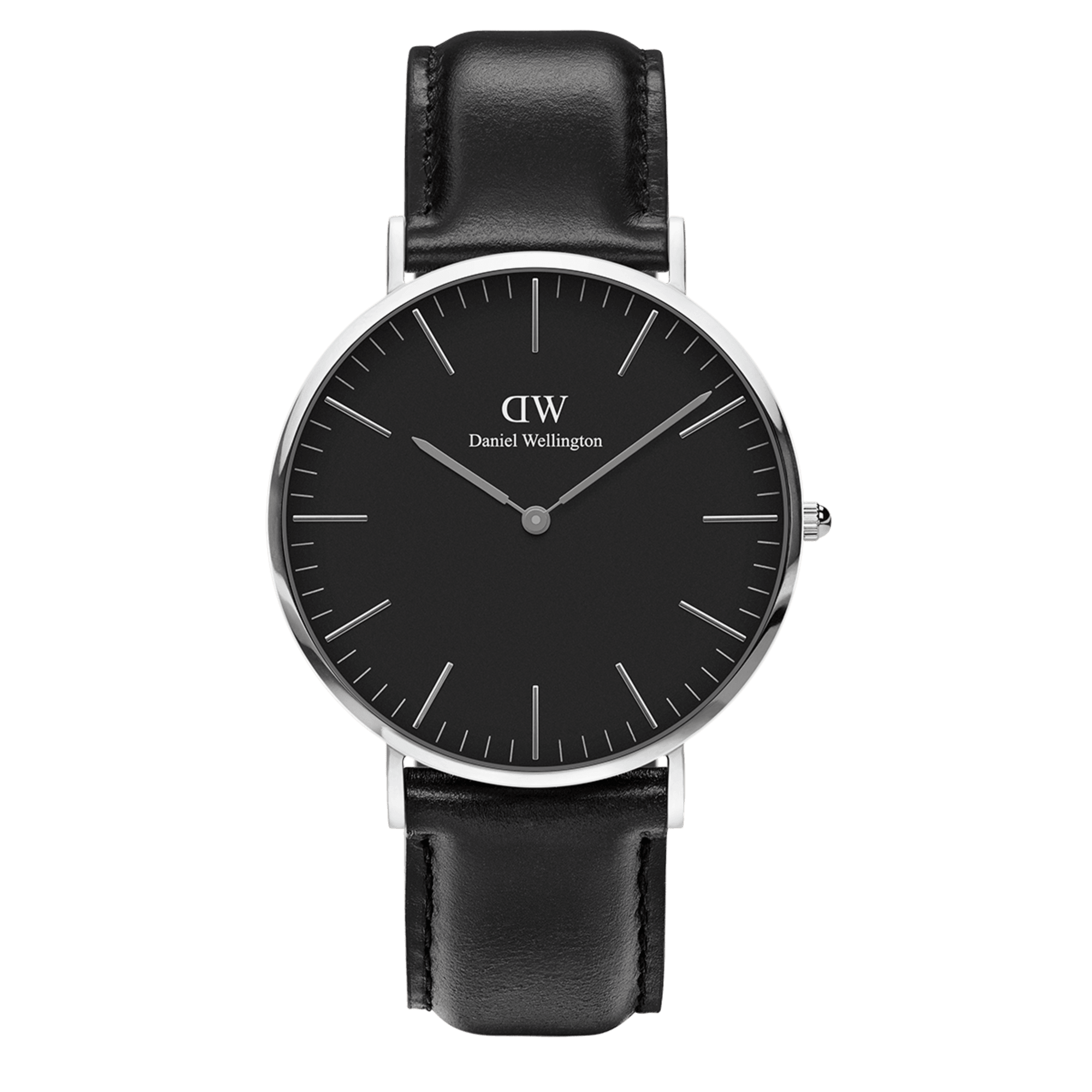 Sheffield - Black men's watch with silver details 40mm | DW