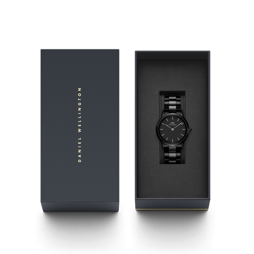 Iconic Link Ceramic - Stylish black ceramic watch 32mm | DW