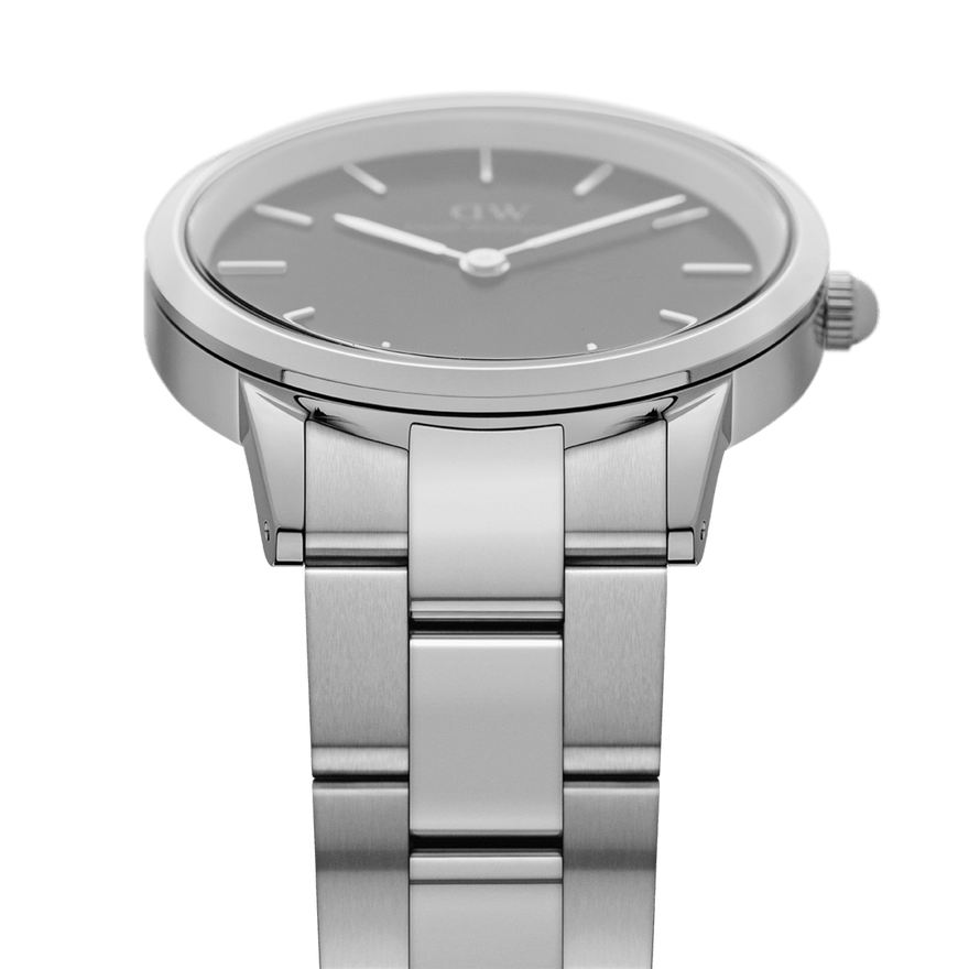 Iconic Link - Silver watch with Black dial 36mm | DW