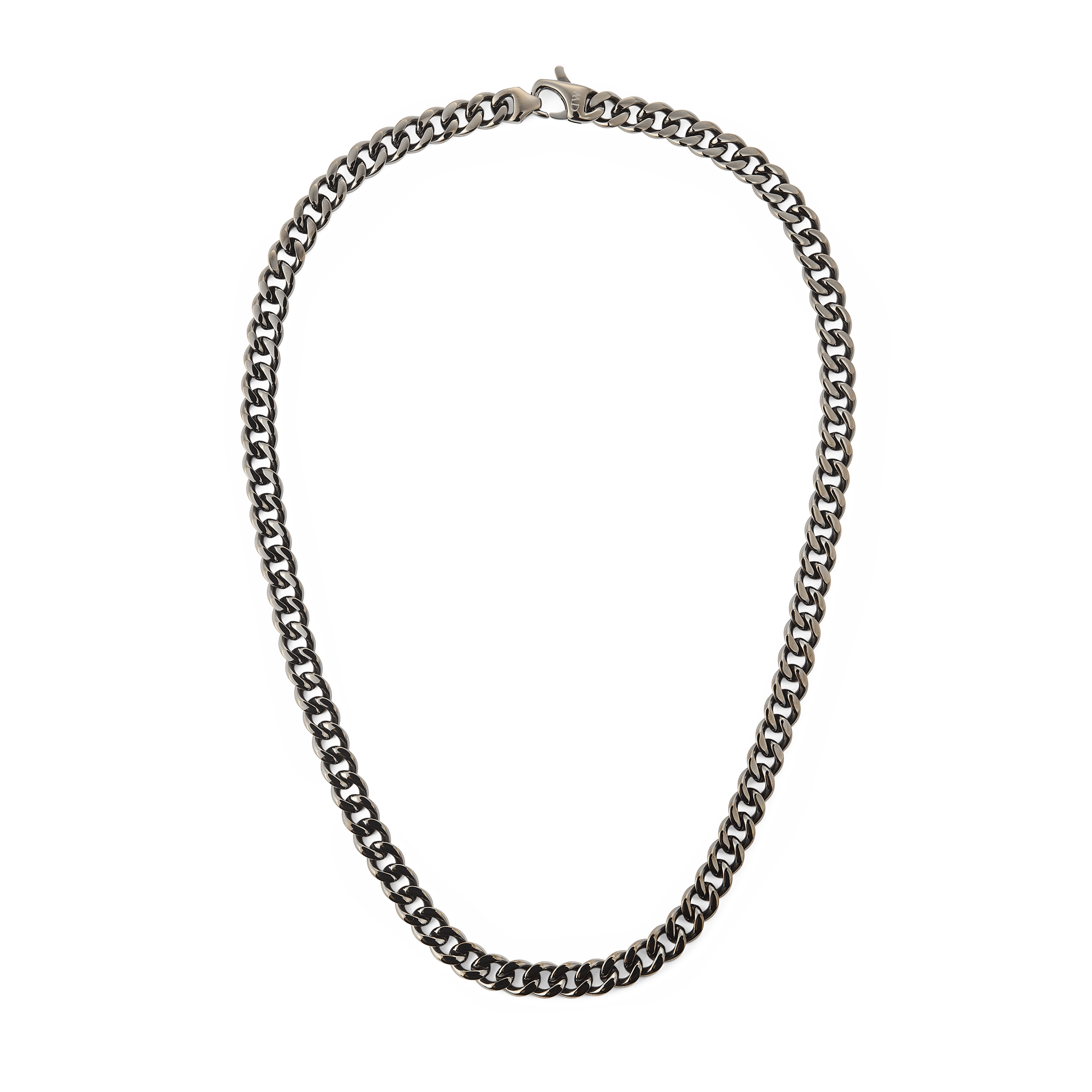 Ellipse Cuban Chain Necklace Graphite